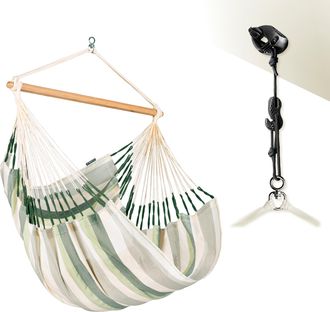 la siesta Domingo - H&auml;ngematte Komfort f&uuml;r den Winter, Funktionsfaser, kolumbianische Herstellung, gro&szlig;e Oberfl&auml;che, Stabilisator Bambus, Entspannung im Freien 