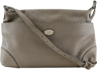 Fendi Sac bandouli&egrave;re en cuir Selleria doccasion - Femme - Pre-owned - Gris - Taille: ONE Size