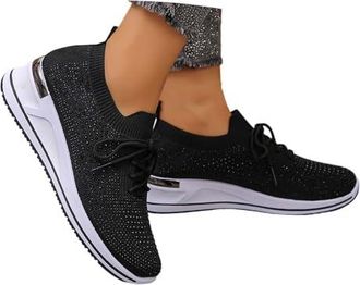 Generic &eacute;l&eacute;gantes &agrave; Enfiler pour Femme avec Talon compens&eacute; paillet&eacute; - Chaussures d&eacute;contract&eacute;es styl&eacute;es et Confortables pour Toutes Occasions (Black, 39)