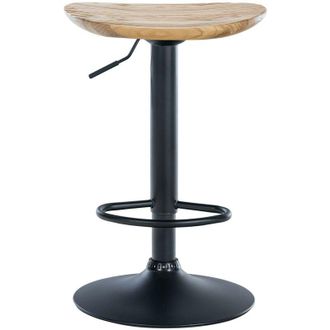Clp Tabouret en bois massif tr&egrave;s &eacute;l&eacute;gant et m&eacute;tal noir mat assis diff&eacute;rentes couleurs colore : La nature
