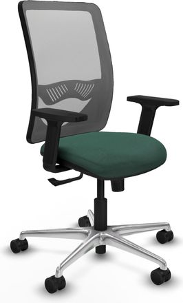Piqueras y Crespo Schreibtischstuhl Zulema mit 2D-Armen, h&ouml;henverstellbare Lendenwirbelst&uuml;tze, ausgestattet mit 3 Positionen und Schneidschaum, Grau/Flaschengr&uuml;n