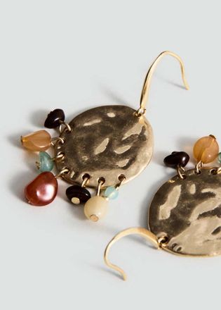 Mango Boucles doreilles pendentif perles or - Femme - Taille unique - MANGO