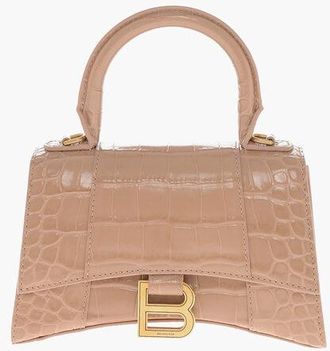 Balenciaga Crocodile Effect Patent Leather HOURGLASS XS Handbag with Re Gr&ouml;&szlig;e Uni