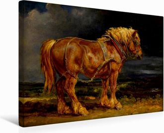 Calvendo Premium Textil-Leinwand 45 x 30 cm Quer-Format Arbeitspferd | Wandbild, HD-Bild auf Keilrahmen, Fertigbild auf hochwertigem Vlies, Leinwanddruck von E