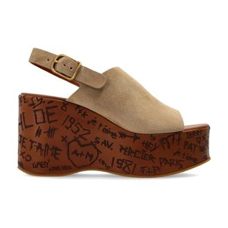 Chlo&eacute; Sandales compens&eacute;es Maxime - Femme - Chaussures - Beige - Taille: 39 EU