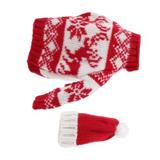 TOPBATHY Weihnachtliche Flaschen-deko Strickh&uuml;lle Mit Schneemann-Motiv Weihnachtliche Abdeckung Und M&uuml;tze F&uuml;r Weinflaschen Festliche Tischdekoration F&uuml;r Party 