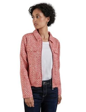 Street One Veste courte boucl&eacute;e pour femme, Rouge-orange, 38