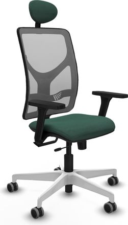 Piqueras y Crespo &Uuml;berwachungsstuhl mit 3D-Armen, h&ouml;henverstellbarer Lendenwirbelst&uuml;tze und festem Kopfteil, ausgestattet mit Syncro/Traslack und Schneideschaum, Grau/F