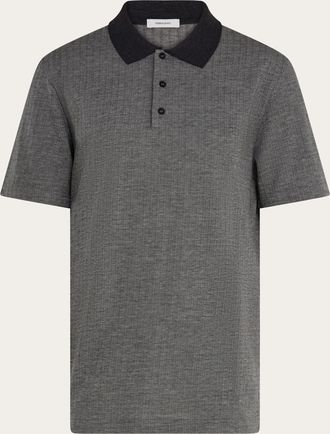Ferragamo Herren Polohemd aus Wolle und Baumwolle Grau