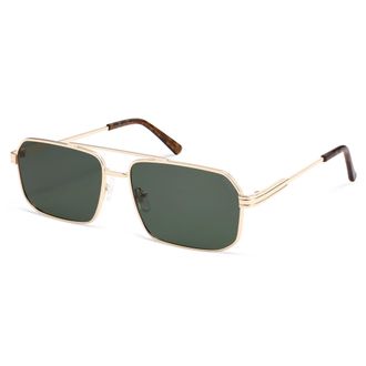 Sojos Retro Rechteckige Sonnenbrille Gro&szlig; Herren Damen Vintage Double Bridge Polarisierte Metallrahmen UV400 Schutz Brille outdoor f&uuml;r Fahren Angeln Reisen 