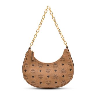 MCM Mcm, Femme, Sacs, Brun, Taille: ONE Size Aren Crescent Hobo Bag