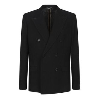 Dolce & Gabbana Taormina Jersey Zweireihiger Blazer - - Jackets - Herren - Schwarzk - L