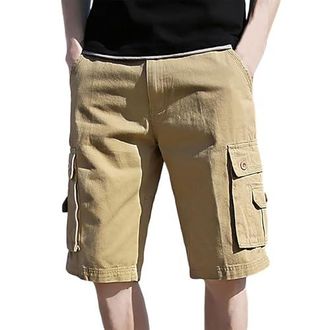 Generic Pantalon cargo pour homme - Style d&eacute;contract&eacute; - Pour l&eacute;t&eacute; - Confortable - Streetwear - Couleur unie - Coupe ample, kaki, 48