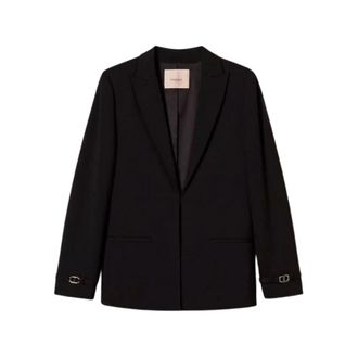 Twinset Eleganter Milano-Strick-Blazer mit Raffinierten Details - - Jackets - Damen - Schwarzk - S