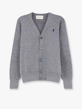 Ami Wool cardigan with iconic embroidery - AMI PARIS - gender_Man