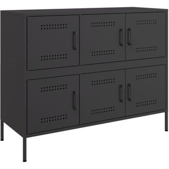 vidaXL Sideboard Schwarz 100,5x39x79 cm Stahl Vidaxl