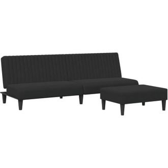 vidaXL 2-tlg. Sofagarnitur Schwarz Samt - Vidaxl