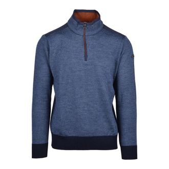 Paul & Shark Homme, Pulls, Bleu, Taille: L Pull à fermeture éclair en laine vierge