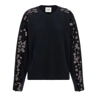 Nude Paillettenpullover - - Knitwear - Damen - Blau - M