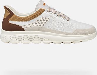 Geox Schuhe Spherica Plus Herr Off-white/braun