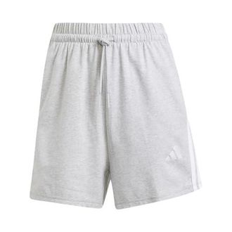 adidas Adidas Essentials Short en Coton &agrave; 3 Bandes pour Femme, Gris Clair Melange White, L