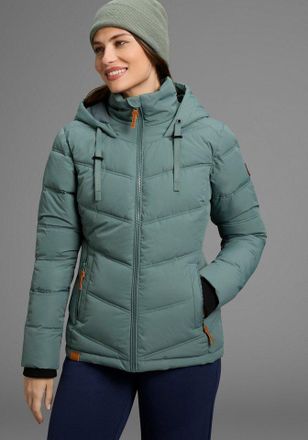 Kangaroos Winterjacke mit Kapuze und Kordelzug, Rei&szlig;verschlusstaschen und Innentasche