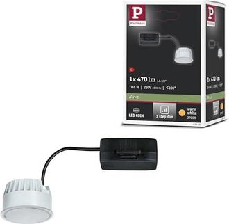 Paulmann 93070 Nova LED Einbauleuchte Modul 3-Step-Dim Coin rund 50mm 6W 470lm 230V 2700K Satin rund dimmbar Deckenspot Kunststoff