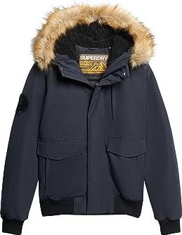 Superdry EVEREST HOODED PUFFER BOMBER, Vestes Homme, Nordic Chrome Navy