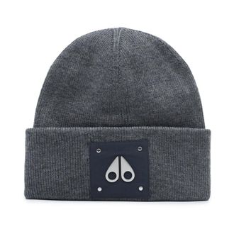 Moose Knuckles Logo Beanie aus Zementwolle - - Accessories - Herren - Grau - ONE SIZE