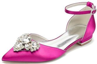 Miyoopark Chaussures de mariage confortables pour femmes avec noeuds de bal décolleté, J633 Rose 1 talon, 42 EU