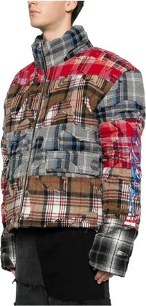 Who Decides War by Ev Bravado Homme, Vestes, Multicolore, Taille: XL Checked High-Neck Jacket