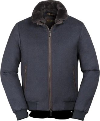 Moorer Homme, Vestes, Bleu, Taille: L Bellati LS9 Bomber Jacket