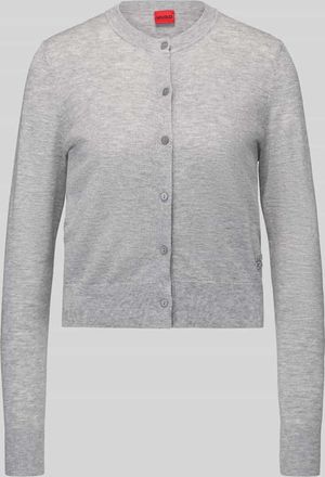 HUGO BOSS Regular Fit Strickjacke aus Woll-Mix mit Lyocell-Kaschmir-Anteil Modell Sfabro