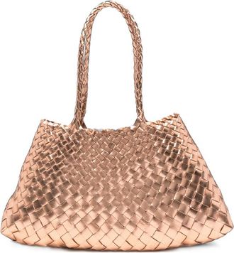 Dragon Diffusion Santa Croce Woven Metallic Leather Tote Bag