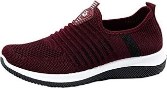 Generic Sneaker Chaussures compensées pour femme Taille 12 Chaussures volantes décontractées pour femme Chaussures de sport tissées Grandes chaussures de serv