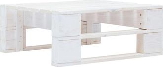 vidaXL Repose-pied palette de jardin bois blanc Vidaxl