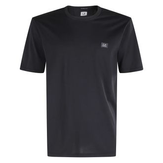C.P. Company Gasato Kurzarm-T-Shirt mit Patch - - Tops - Herren - Schwarzk - M