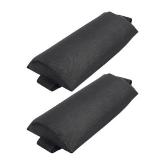 Angoily 2 Stück Outdoor Kopfstützenkissen für Liegestühle Ergonomisches Nackenkissen mit Elastischem Band Schwarzes Kopfkissen für Klappbare Garten und Terras