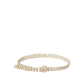 Liu Jo Femme, Accessoires, Blanc, Taille: ONE Size Ceinture Cha&icirc;ne &agrave; Boucle en Cuir Blanc