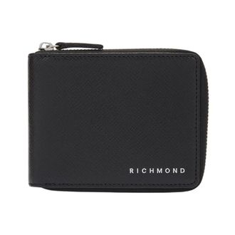John Richmond unisex, Accessoires, Noir, Taille: ONE Size Portefeuille compact en cuir avec fermeture &eacute;clair lat&eacute;rale