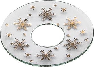 Wiedemann Glas-Kerzenmanschette (Tropfenf&auml;nger) Eiskristalle in Gold f&uuml;r Kerzen bis &Oslash; 25 mm