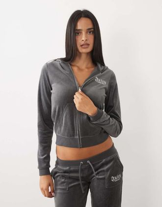 Juicy Couture Robyn Regal-Logo Rebelle Zip-up-Hoodie in Schwarz