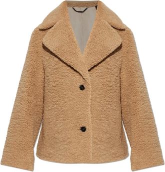 AllSaints Femme, Vestes, Beige, Taille: 40 FR Eddie Faux Teddy Jacket