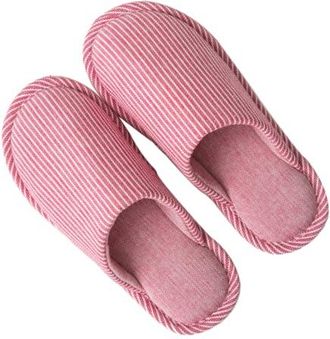 Holibanna Pantoufles Maison Ray&eacute;es Lin Unisexe Antid&eacute;rapantes Confort Respirant Semelle pour Int&eacute;rieur