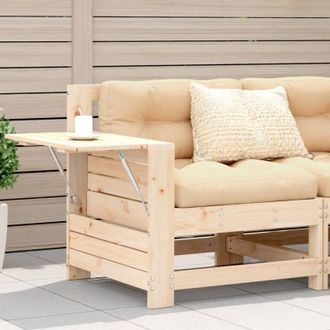 vidaXL Gartensofa mit Armlehne und Beistelltisch Massivholz Kiefer Vidaxl