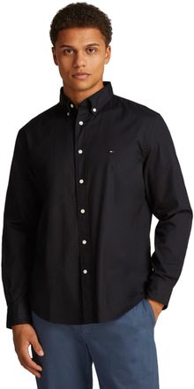 Tommy Hilfiger Herren CORE Flex POPLIN Solid RF Shirt MW0MW39988 L/S Shirt, Schwarz, XXL, Schwarz (Schwarz), XXL