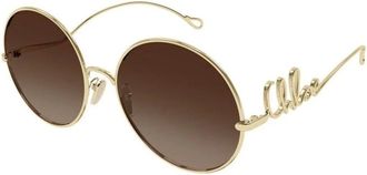 Chlo&eacute; Femme, Accessoires, Jaune, Taille: 60 MM Lunettes de soleil rondes