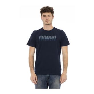 Dirk Bikkembergs Bedrucktes Frontlogo T-Shirt Strandbekleidung - - Tops - Herren - Blau - L