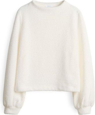 OPUS Sweatshirt Gufemi aus Polyamid mit Boucl&eacute;-Struktur Gerade Form mit Funnel Neck und weicher Boucl&eacute;-Struktur