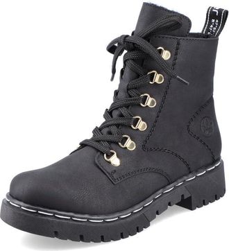 Rieker Damen Schnürstiefeletten Y2422, Frauen Stiefeletten,schnürboots,übergangsschuhe,Boots,Stiefel,Bootee,Booties,schwarz (00),36 EU / 3.5 UK